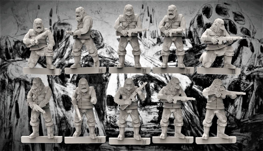 28mm Apes With Guns X10 - Etsy