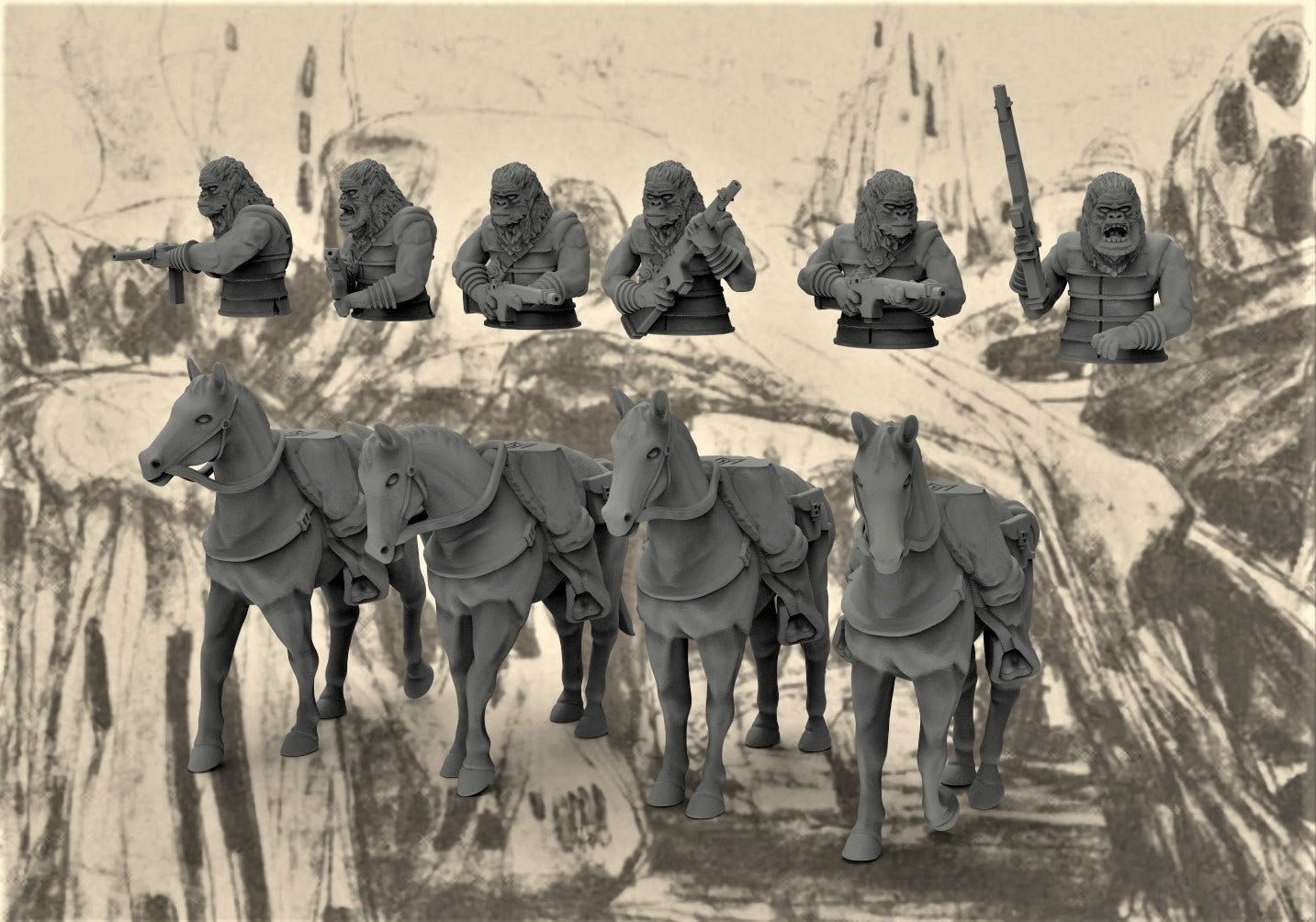 28mm Apes on Horses X3 or X6 TGM-7 - Etsy