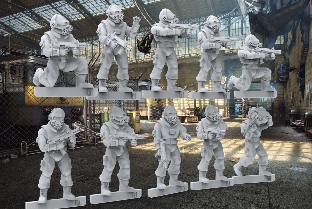 28mm Combined Security Troopers SMG X10 TGM-7 - Etsy