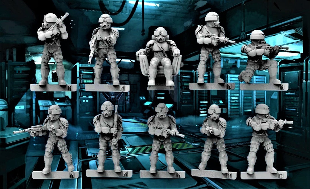 28mm Space Ship Security Squad X10 TGM-7 - Etsy