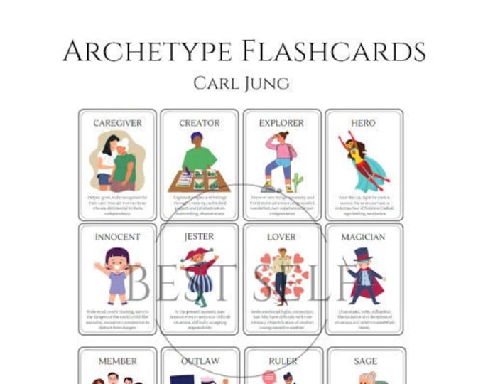 Archetype Flashcards Carl Jung Printable Etsy