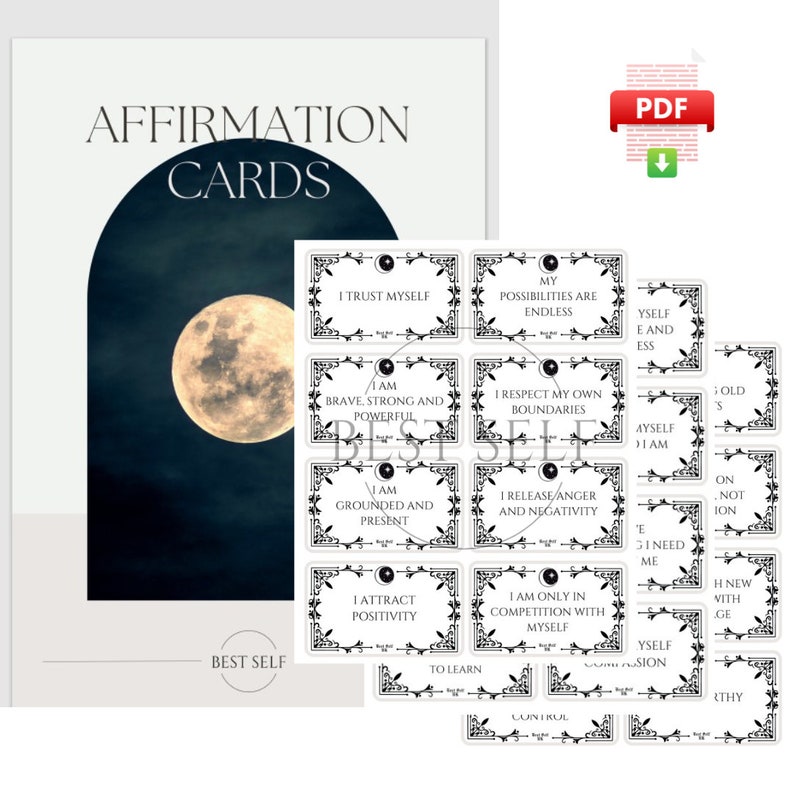 Affirmation Cards - Dark - Etsy