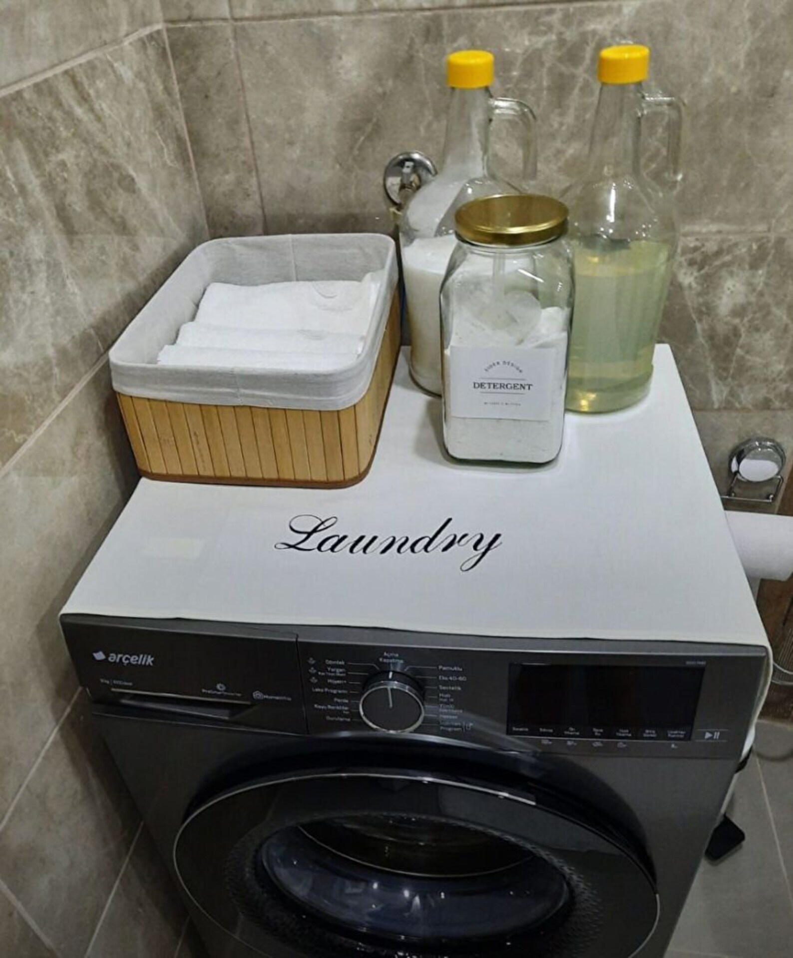 Waterproof Embroidered Washing Machine Cover for Laundry Room ...