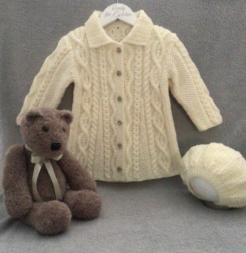 Aria Aran Coat Set Knitting Pattern - Etsy