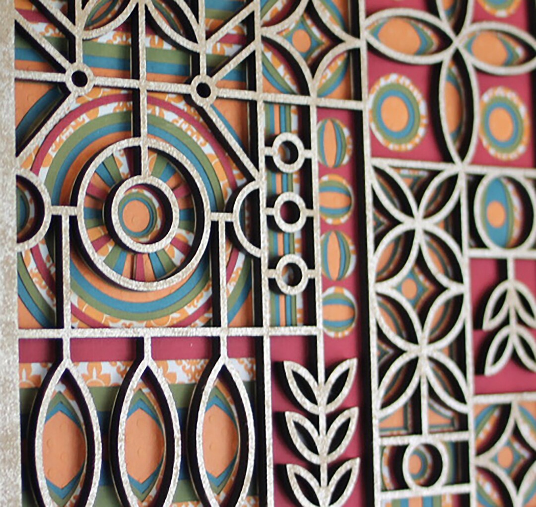 Geometric Quilt Paper Framed Wall Art - Etsy