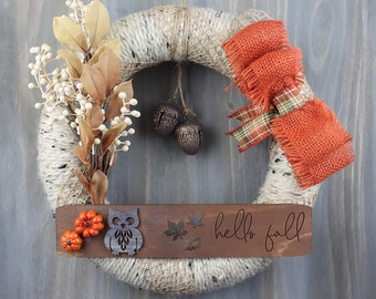 Rustic Fall Wreath - Etsy