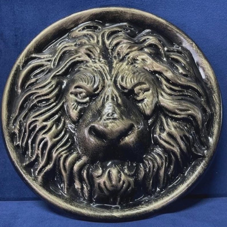Iron Lion Head Medallion – Wrought Iron Gate Decor – Bold Garden Wall ...