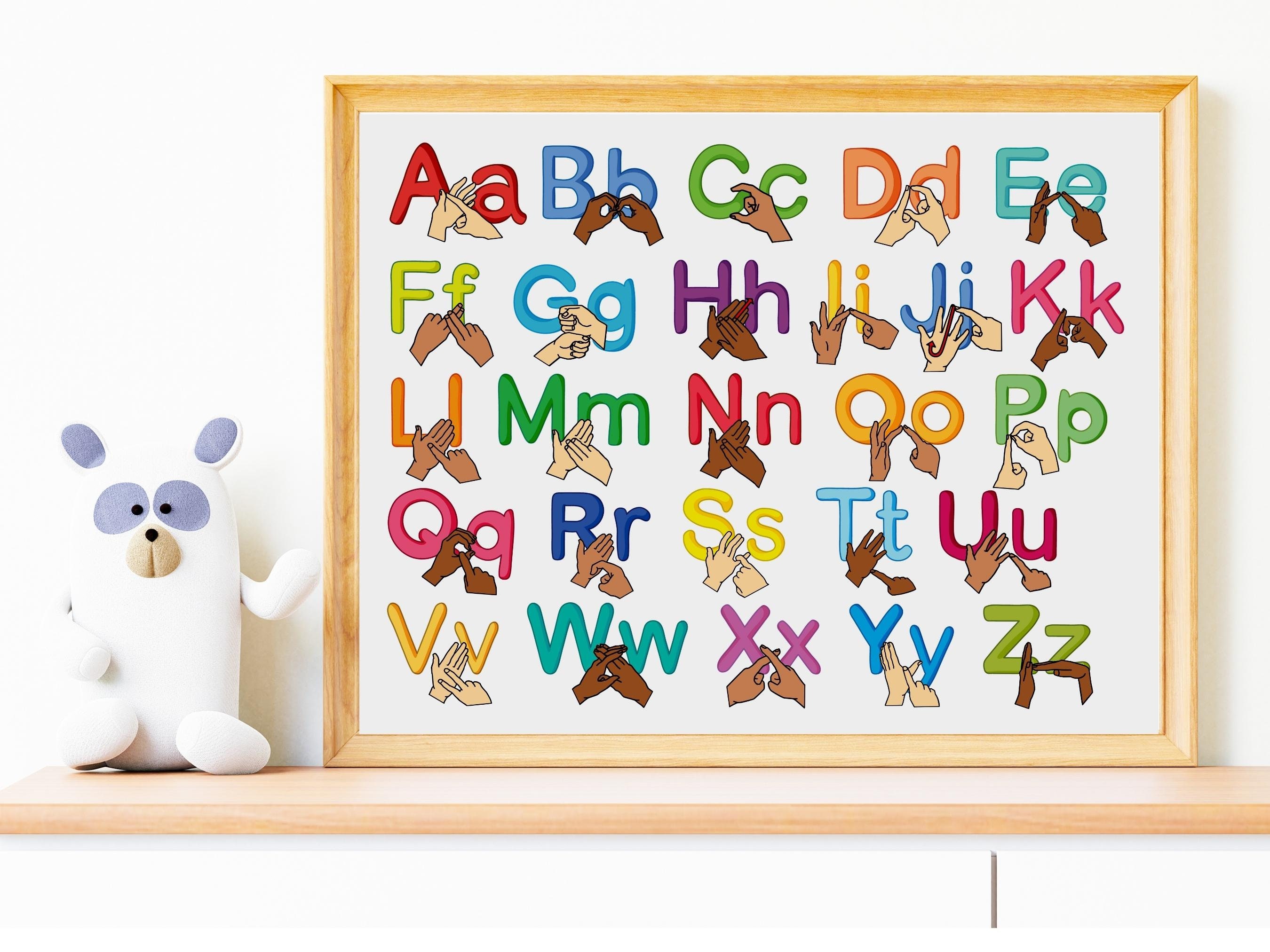BSL Sign Language Kids Alphabet Poster A4 British Sign - Etsy