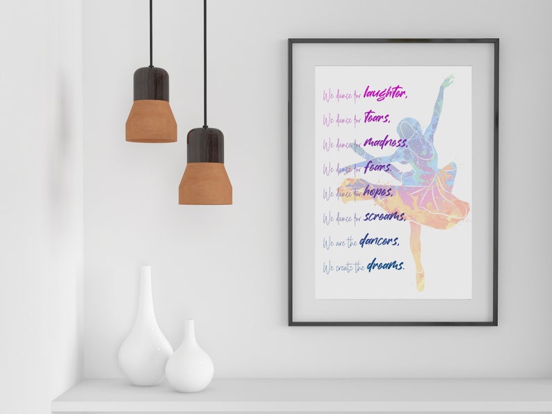 Dancer Gift Inspirational Poem Print Set of 2 Ballet Gift - Etsy