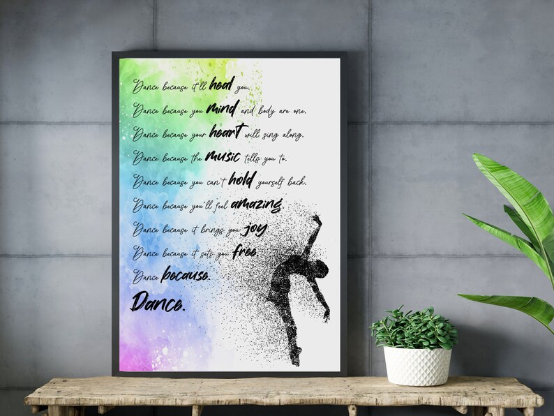 Dancer Gift Inspirational Poem Print Set of 2 Ballet Gift - Etsy
