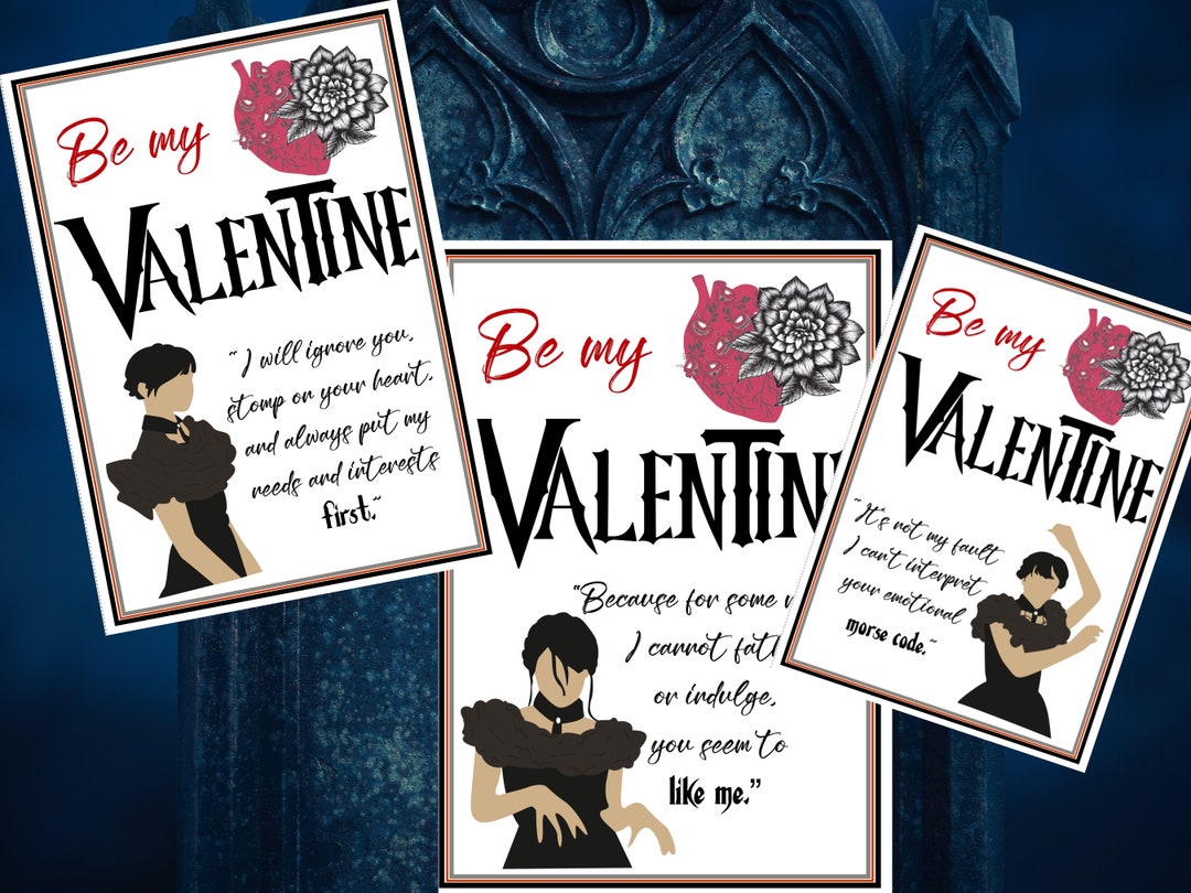 Gothic Wednesday Valentine Cards set of 3 Gothic Dance - Etsy