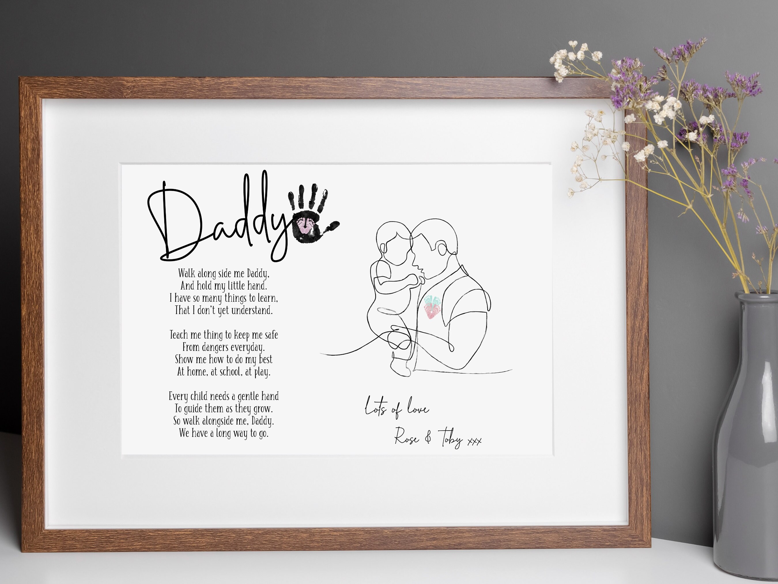 Walk With Me Daddy Poem Print Daddy Unique Gift Special - Etsy