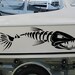 Large Fish Boat Decal With Custom Skull Design, Fish Skeleton Vinyl ...