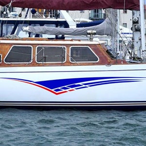 Graphic Stripe Sticker, Yacht & Boat Sticker, Marine Sticker Side ...