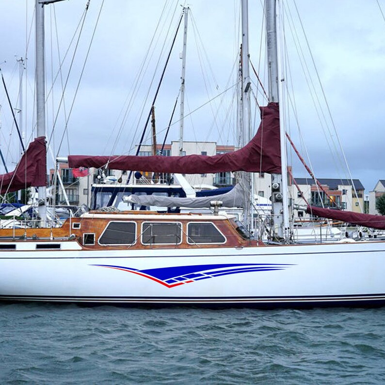 Graphic Stripe Sticker, Yacht & Boat Sticker, Marine Sticker Side ...