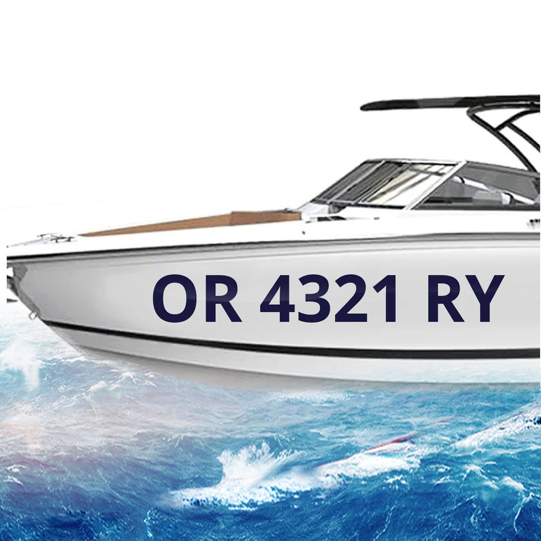 Boat Registration Stickers, Custom Boat Registration Numbers Decals ...