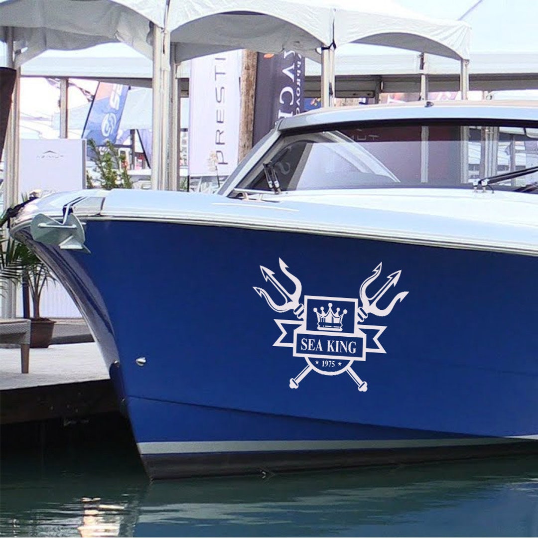 Sea Anchor king Crown Sticker, Boat Sticker, Boat Decal, Fishing ...