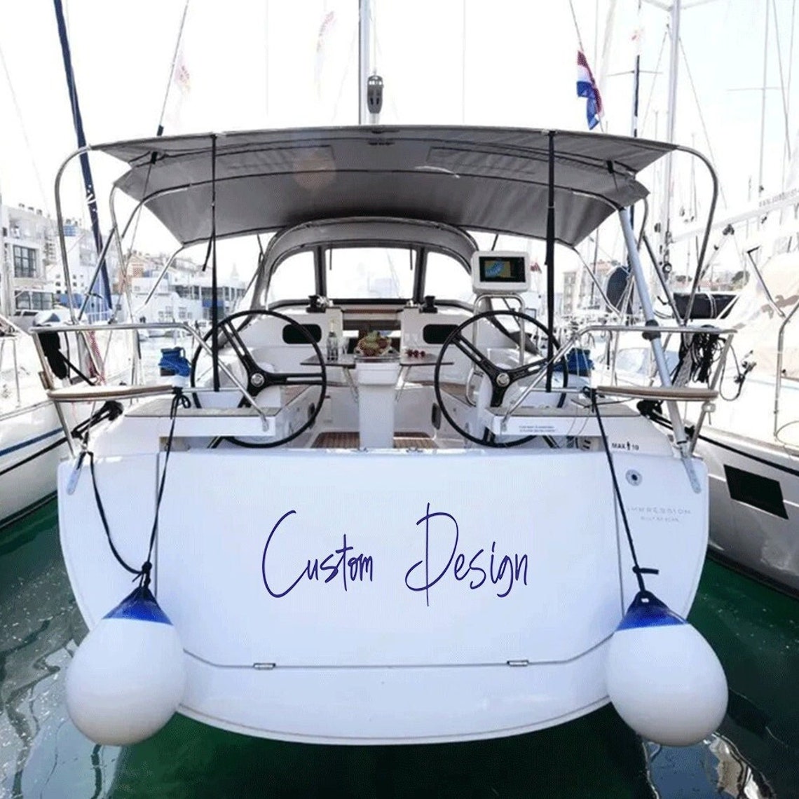 Handwriting Font Boat Sticker, Boat Sticker, Boat Decal, Pontoon Decal ...