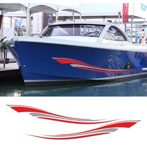2 Pieces Colorful Line Sticker, Yacht & Boat Sticker, Custom Boat Decal ...