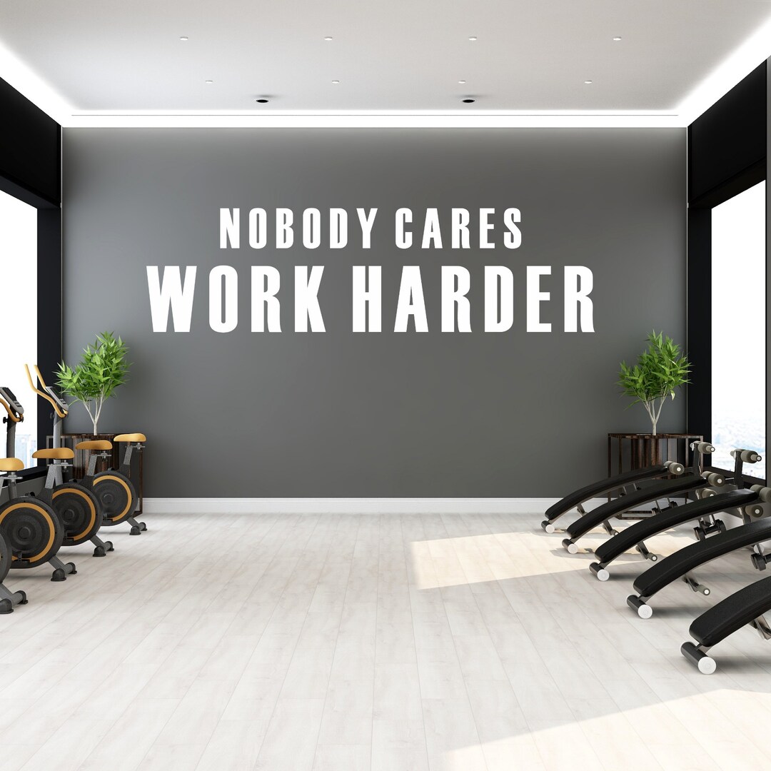 Work Harder Letter GYM Wall Sticker Strong Sticker Unique - Etsy