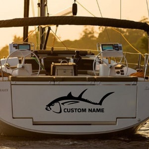 CUSTOM TEXT STICKER, Boat Decals, Fish and Text Boat Decal Perfect for ...
