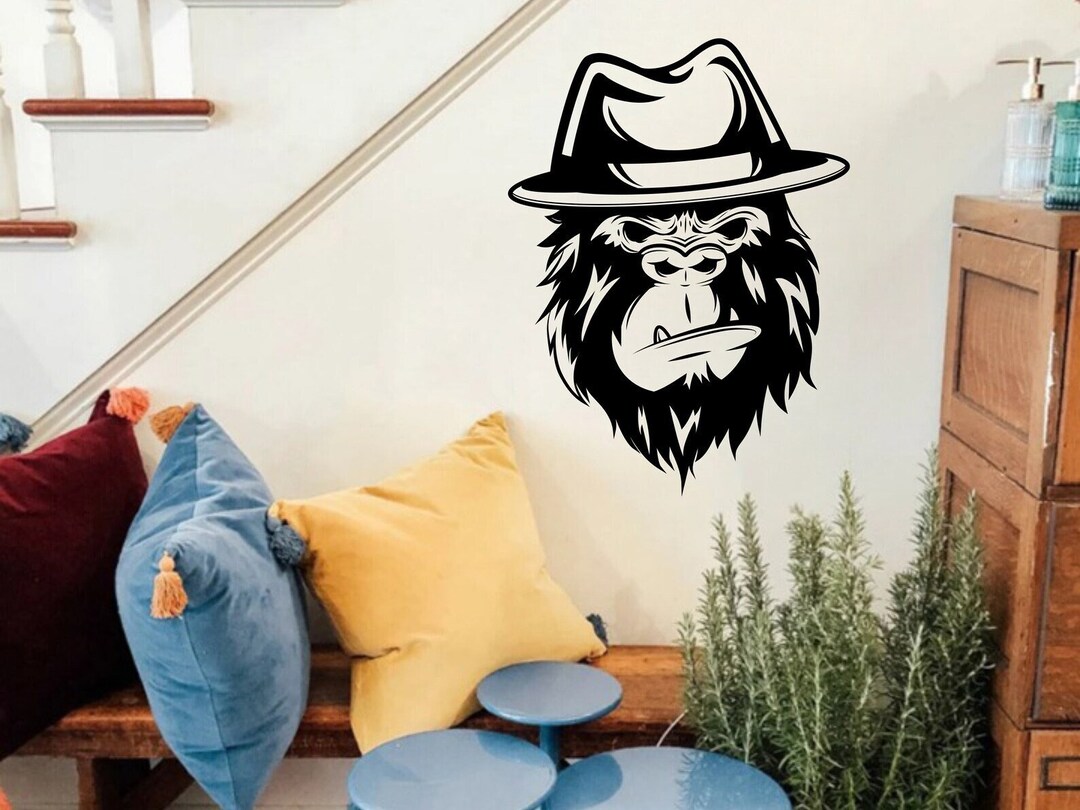 Angry Monkey Car Sticker, Animal Sticker, Funny Sticker, Wall Decal ...