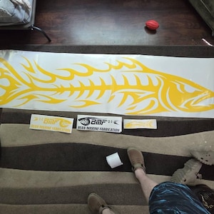 Fish Skeleton Boat Decal – Marine Vinyl Fishing Skull Sticker - Etsy