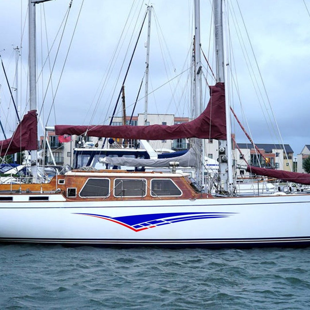 Graphic Stripe Sticker, Yacht & Boat Sticker, Marine Sticker Side ...
