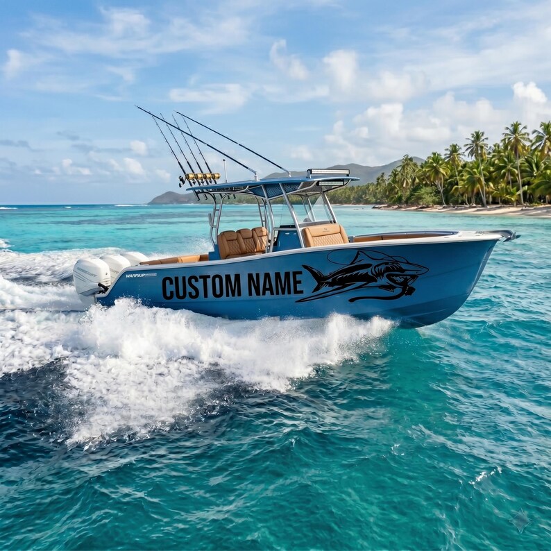 Free Fish Boat Decal for Fisher Man,big and Large Custom Text Sticker ...