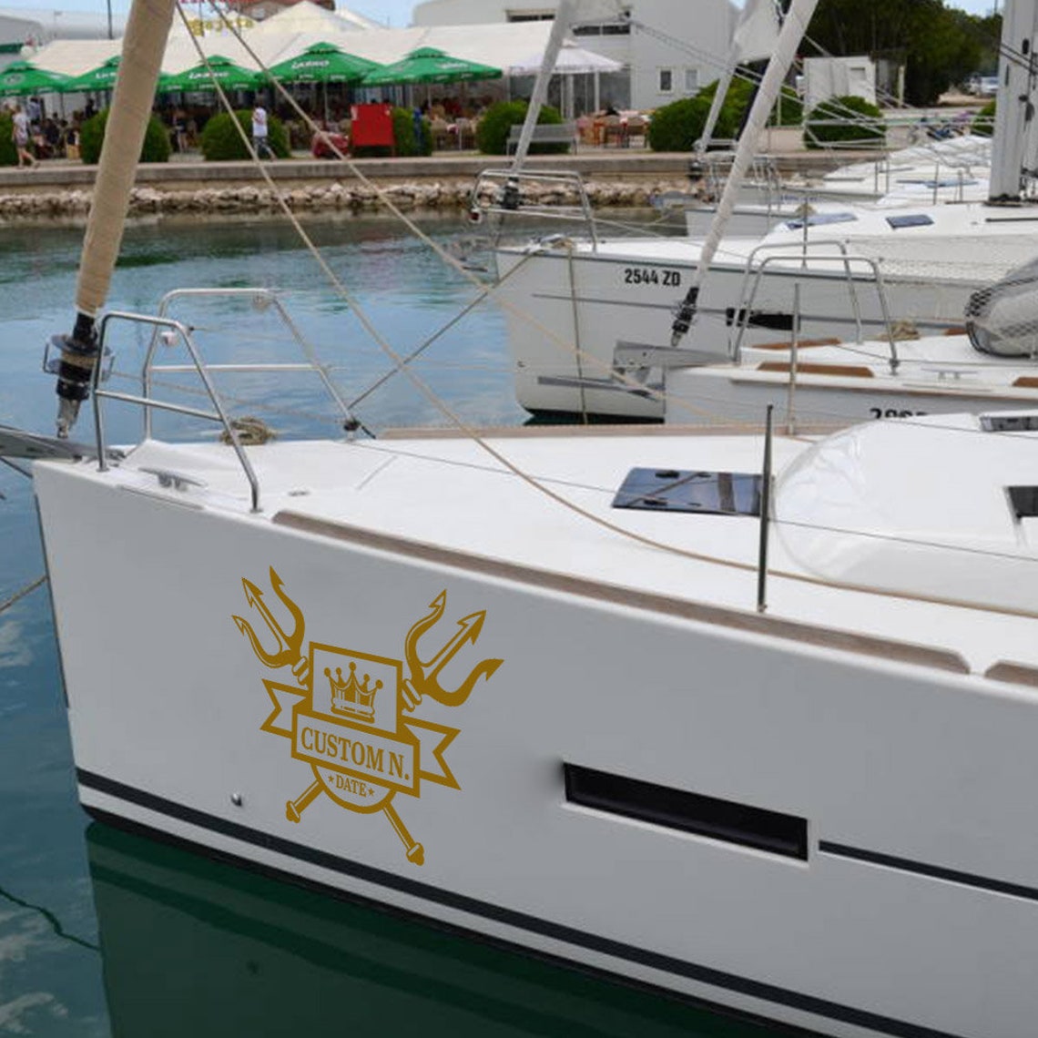 Sea Anchor king Crown Sticker, Boat Sticker, Boat Decal, Fishing ...