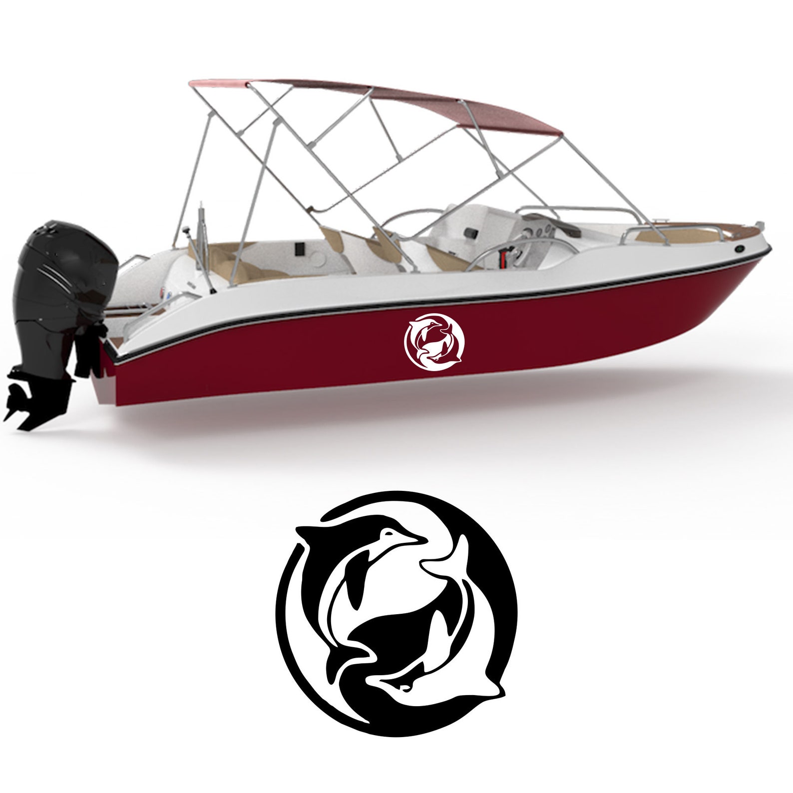Dolphin Boat Decal, Dolphin Vinyl Decal, Boat Decal Sticker, Marine ...