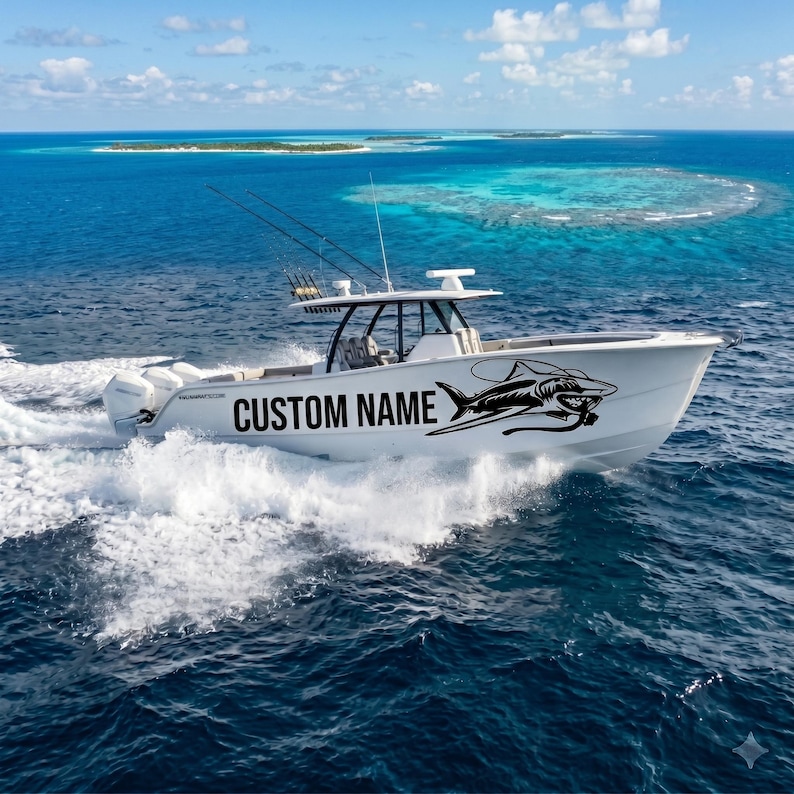 Free Fish Boat Decal for Fisher Man,big and Large Custom Text Sticker ...