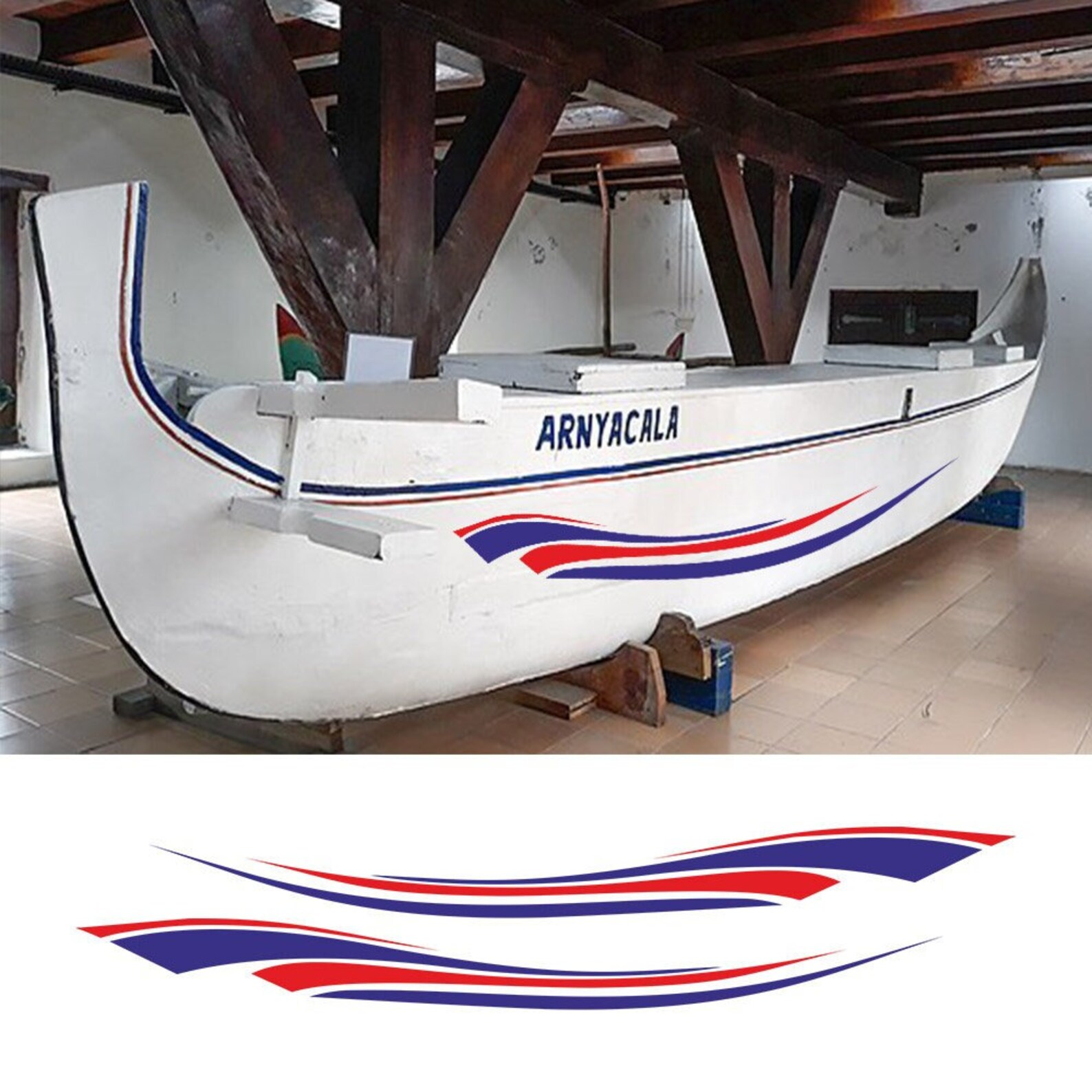 2 Pieces Colorful Line Sticker, Yacht & Boat Sticker, Custom Boat Decal ...