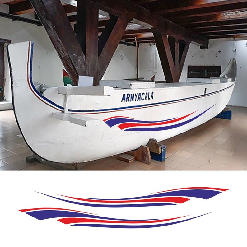 2 Pieces Colorful Line Sticker, Yacht & Boat Sticker, Custom Boat Decal ...