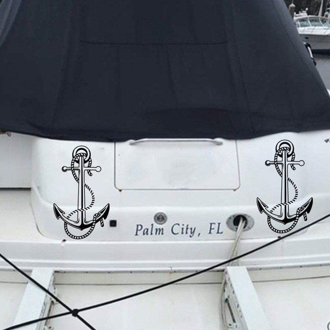 Rope Tied Sea Anchor Sticker, Ship and Yath Stickers, Boat Stern ...
