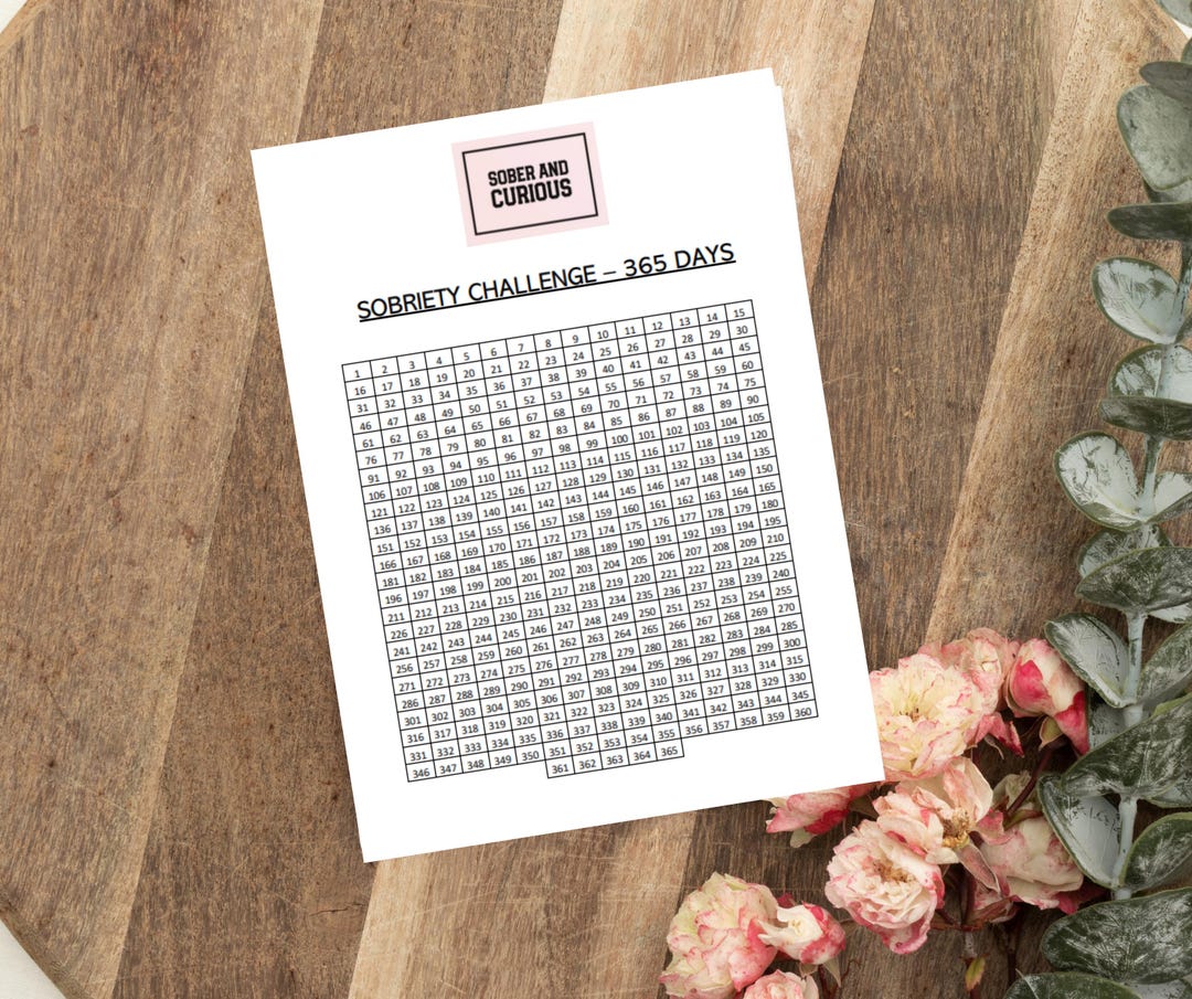 365 Day - SOBRIETY Tracker Challenge | Daily Sobriety Log | Addiction ...