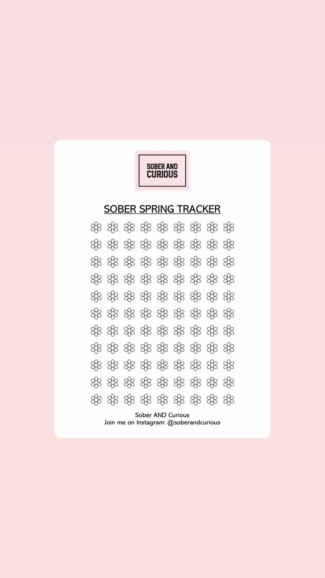 Sober Spring SOBRIETY Tracker Challenge Digital Download - Etsy