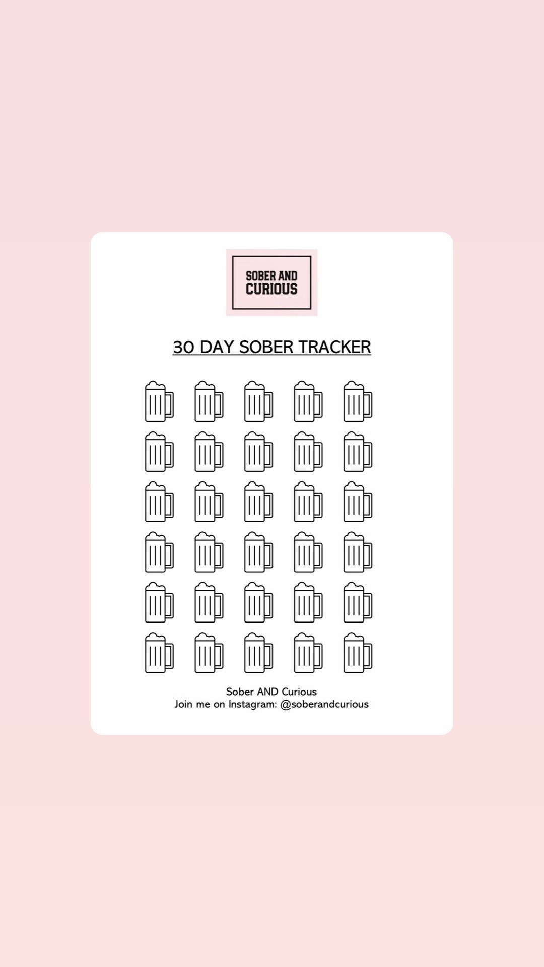 30 Day - SOBER Tracker Challenge (beer) - Digital Download - Etsy