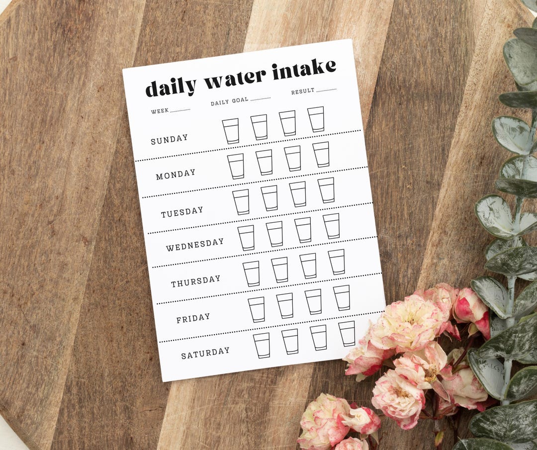 Water Intake Tracker | Printable Hydration Log | Daily Water Tracker ...