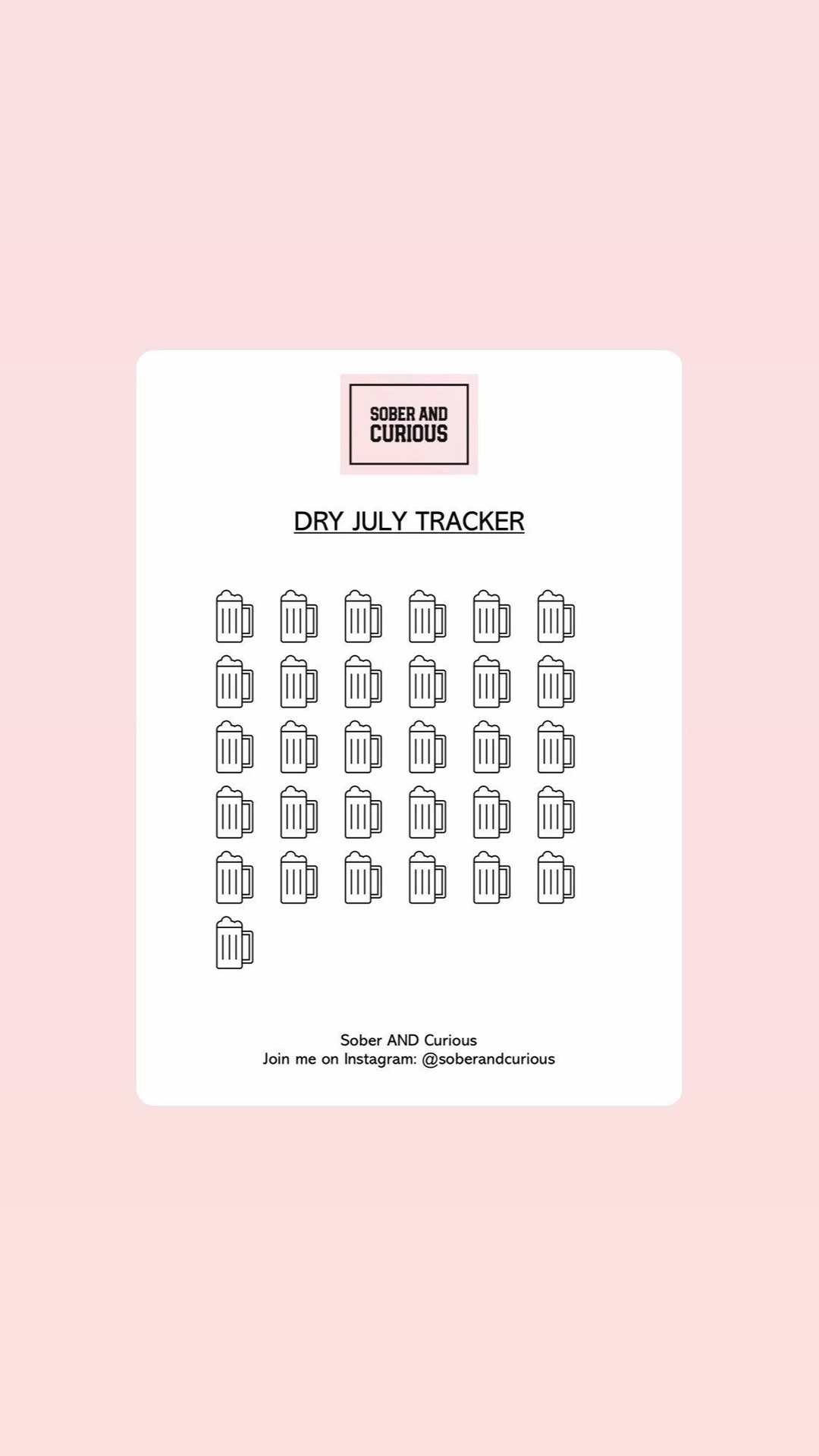 DRY JULY Tracker Challenge beer Digital Download - Etsy