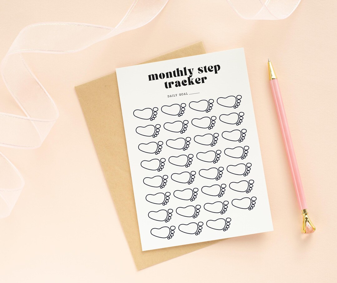 Step Tracker | Printable Walking Log | Daily Step Count Tracker ...