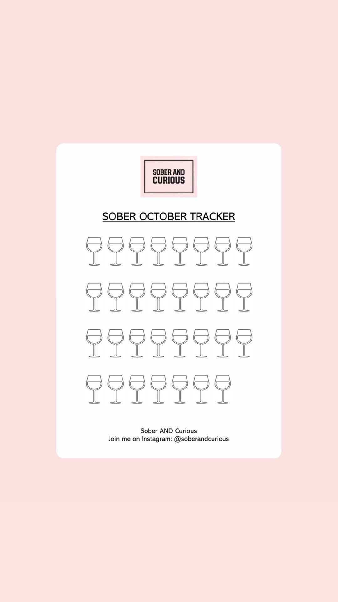 SOBER OCTOBER Tracker Challenge - Digital Download - Etsy