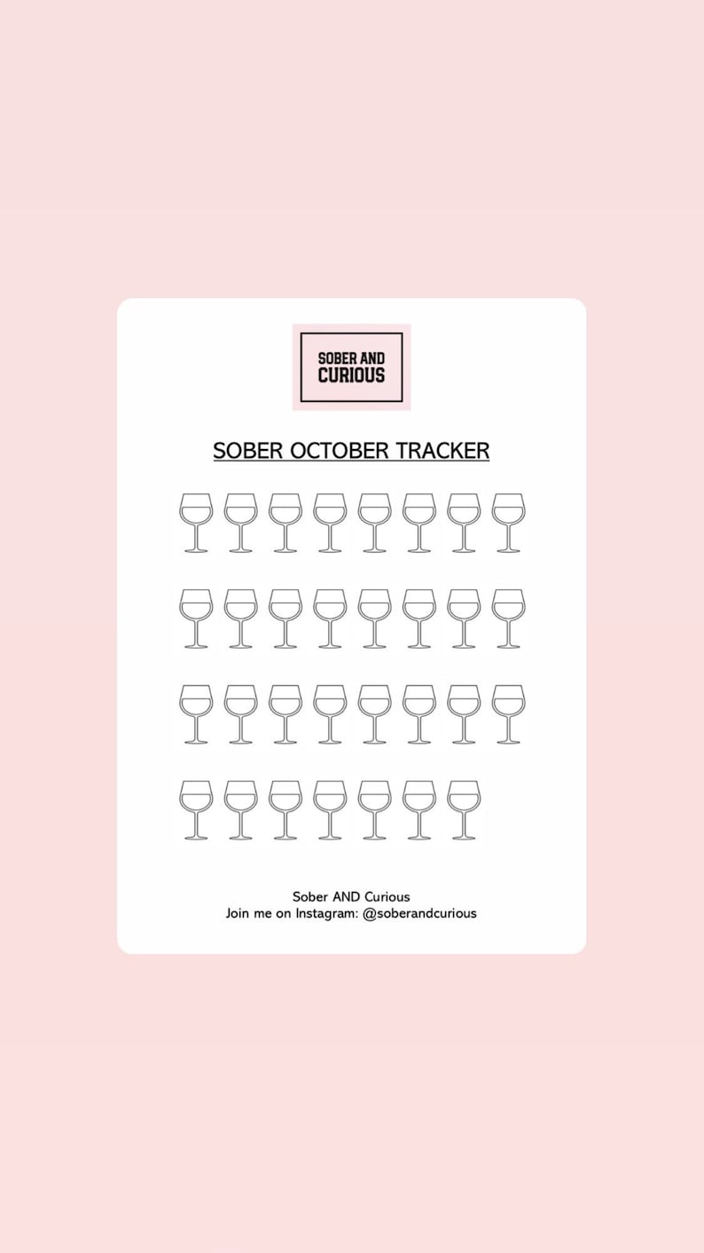 SOBER OCTOBER Tracker Challenge Digital Download - Etsy