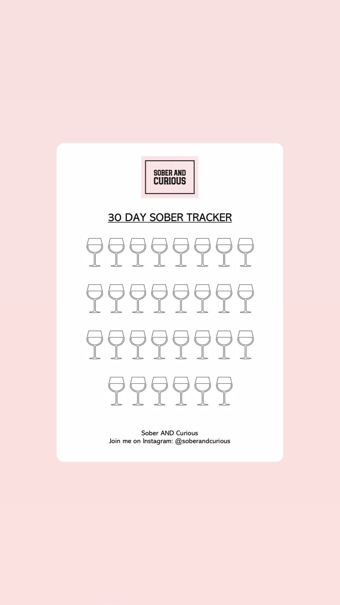 30 Day - SOBER Tracker Challenge - Digital Download - Etsy