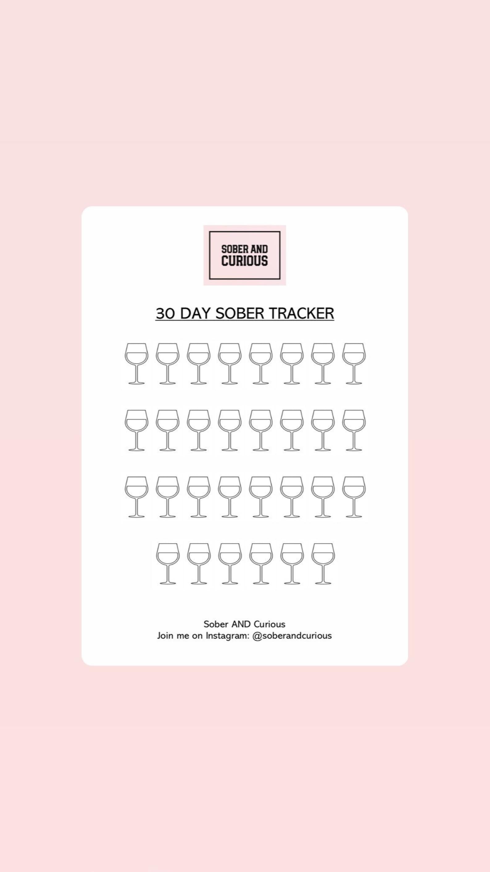 30 Day - SOBER Tracker Challenge - Digital Download - Etsy