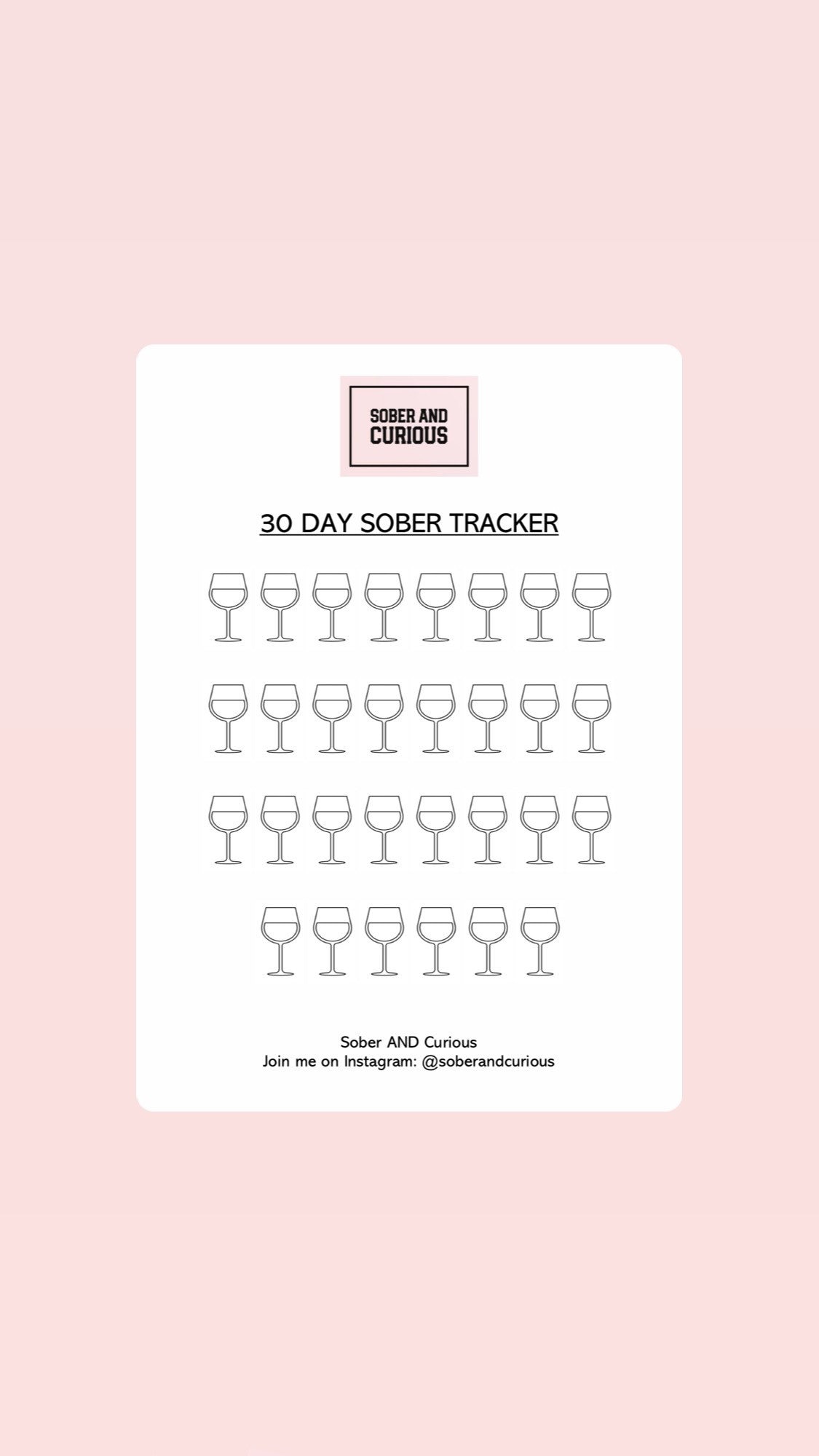 30 Day - SOBER Tracker Challenge - Digital Download - Etsy