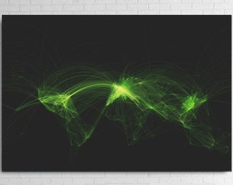 World Map Flight Paths - Etsy
