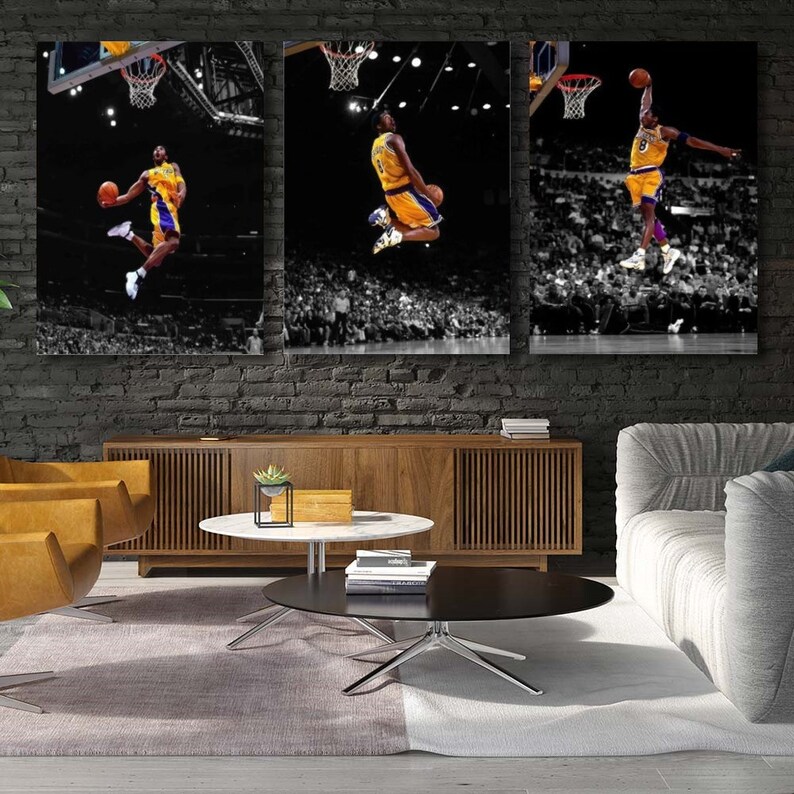 Kobe Bryant Poster Set of 3 Kobe Bryant Canvas Art Kobe - Etsy