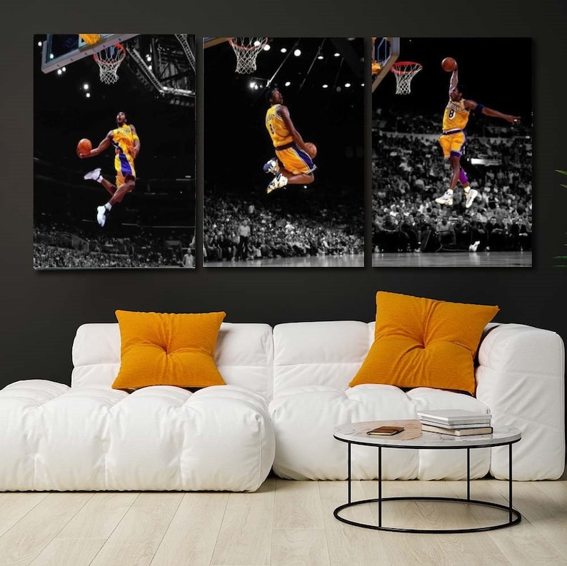 Kobe Bryant Poster Set of 3 Kobe Bryant Canvas Art Kobe - Etsy