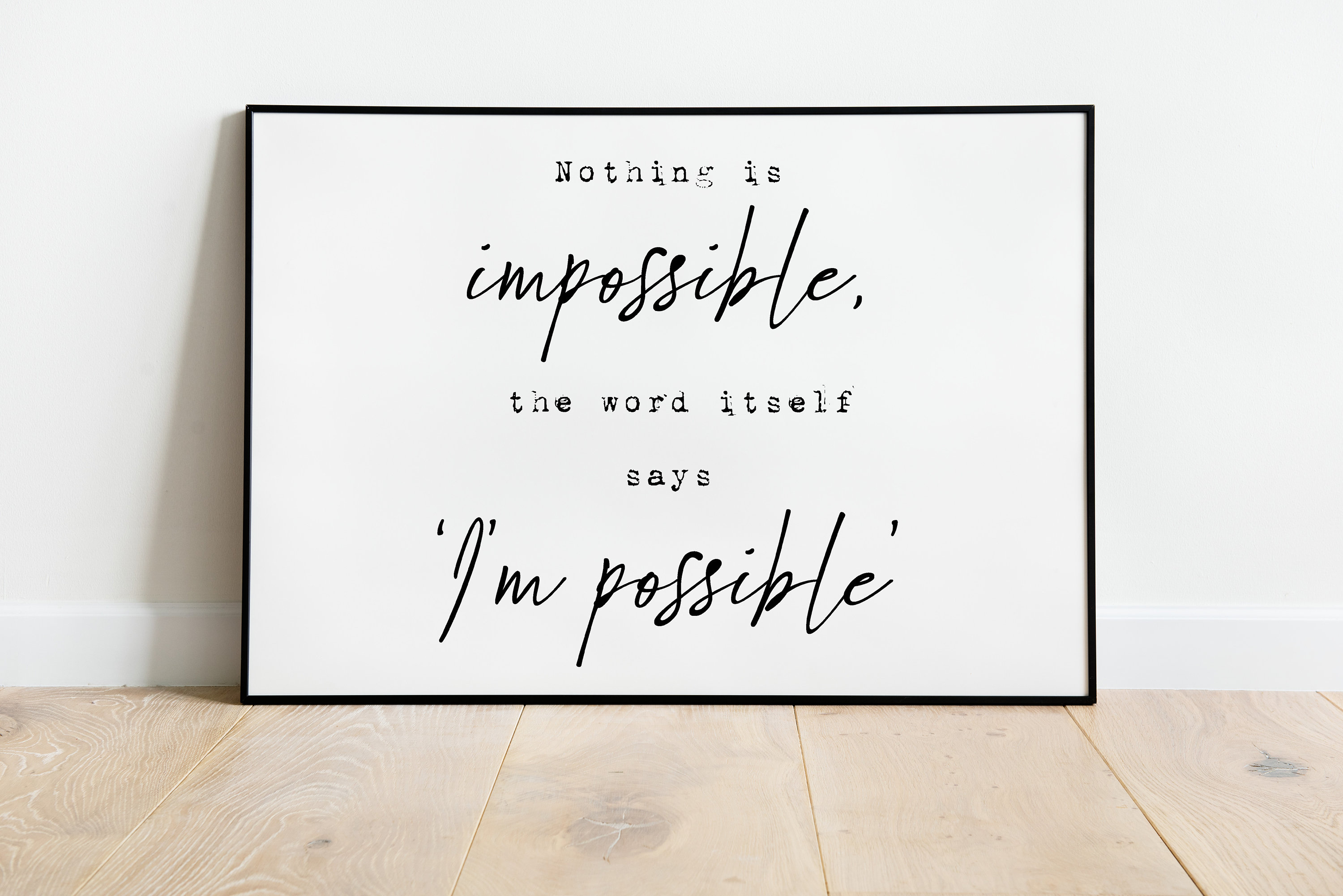 Audrey Hepburn I'm Possible Quote, Printable Wall Art, Motivational Quote, Inspirational Wall ...